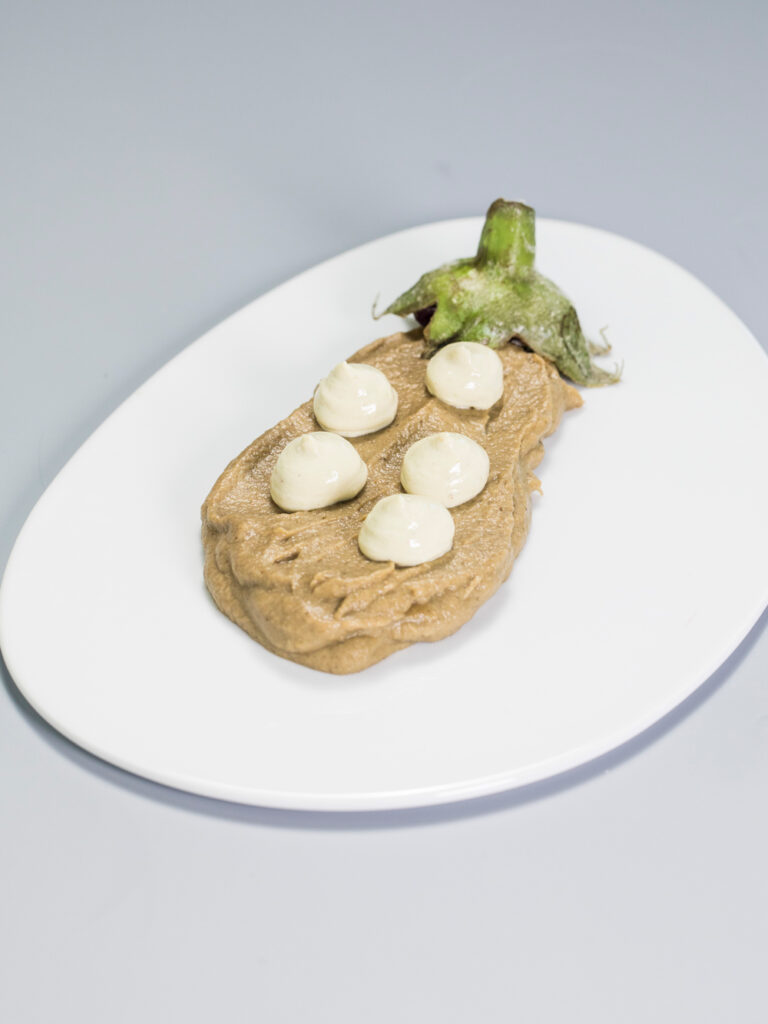 Aubergine with tofu (texture modified diet) - Oncoalicia